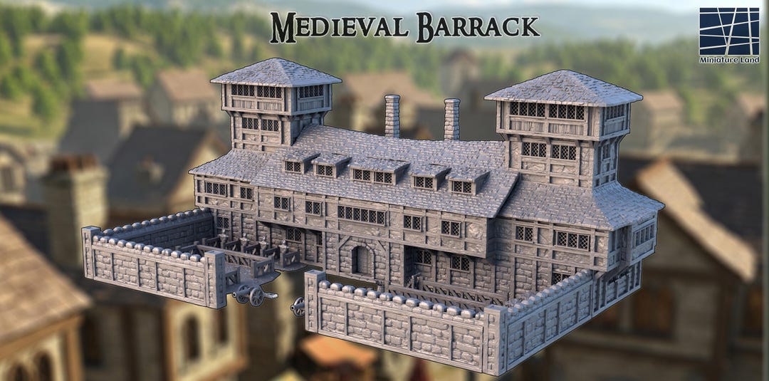 Medieval Barrack - Tabletop Terrain - 28 MM, Tabletop 3D Printed ...