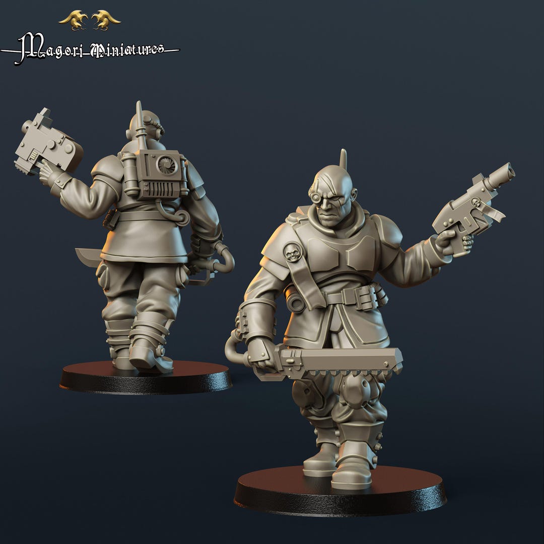 Grimdark Guard Veteran Miniature, Sci-fi RPG, Magori Miniatures - Etsy