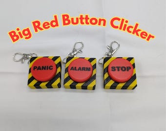 3D Printed Panic Button Fidget Clickers, Big Red Stop Button Clickers ...