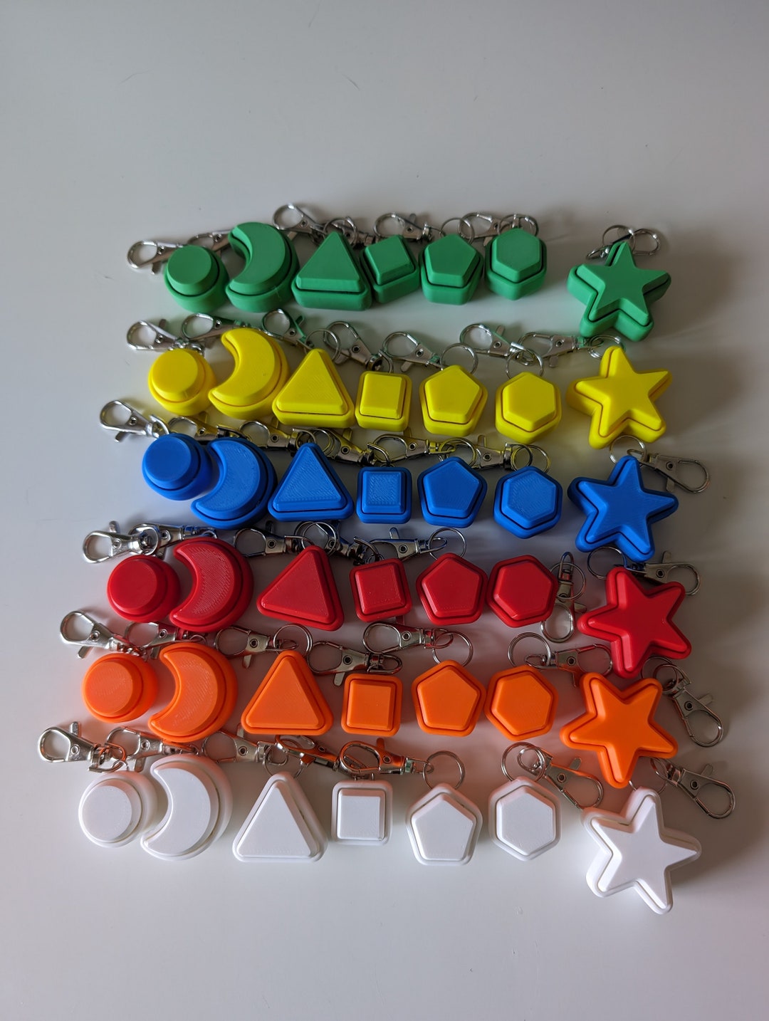 3D Printed Shapes Fidget Toy Clickers Keychains - Etsy