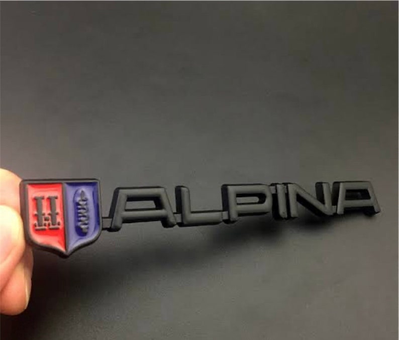Bmw ALPINA Black Emblem Trunk Sticker Badge for BMW E Series Metal Uk ...