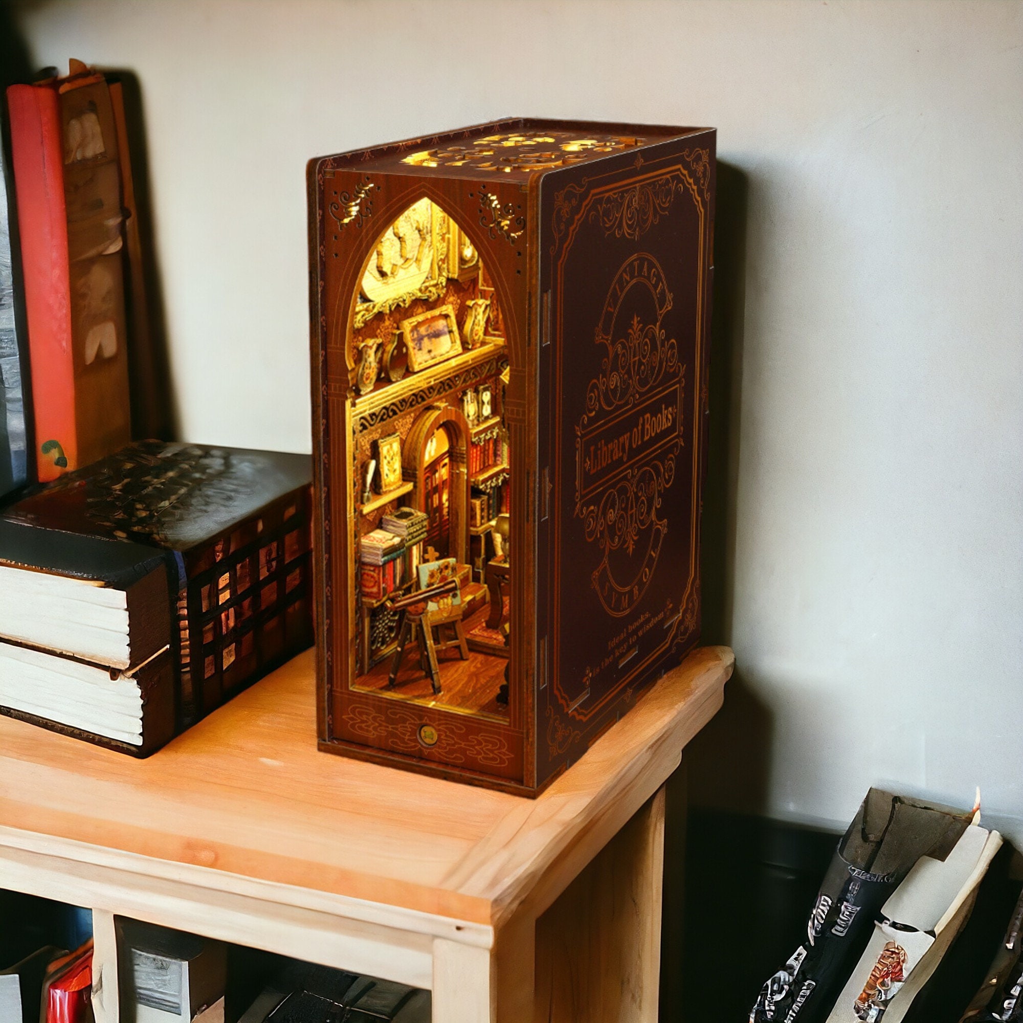 Book Nook Library Kit Magic Craft Kit Wizard Book Lover Gift Cute Gift ...