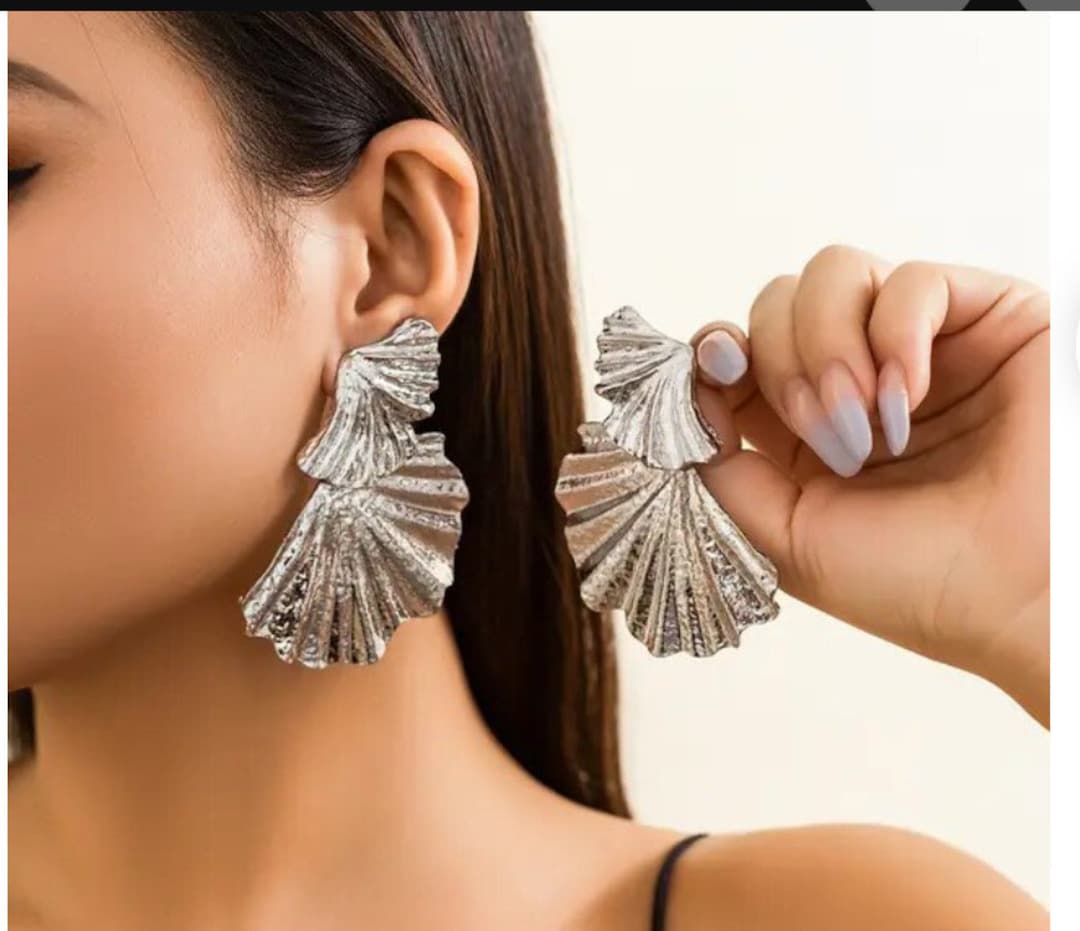 Large Cluster Silver Earrings - Etsy