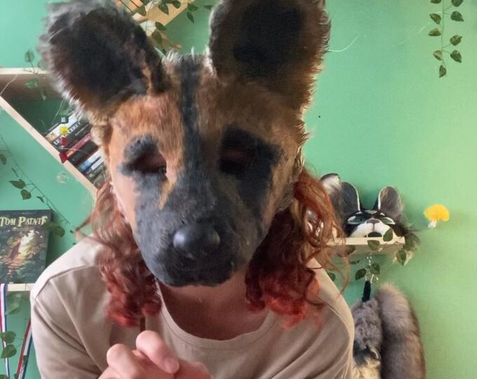 African Wild Dog Therian Mask - Etsy