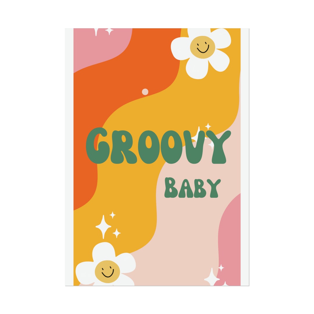 Retro groovy Baby Print. - Etsy