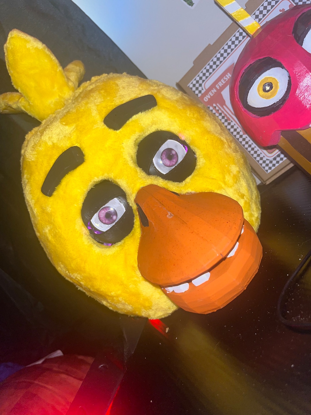 Fnaf Chica Head With Purple Lit Eyes - Etsy