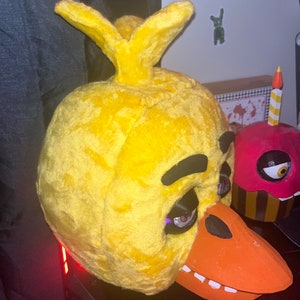 Fnaf Chica Head With Purple Lit Eyes - Etsy