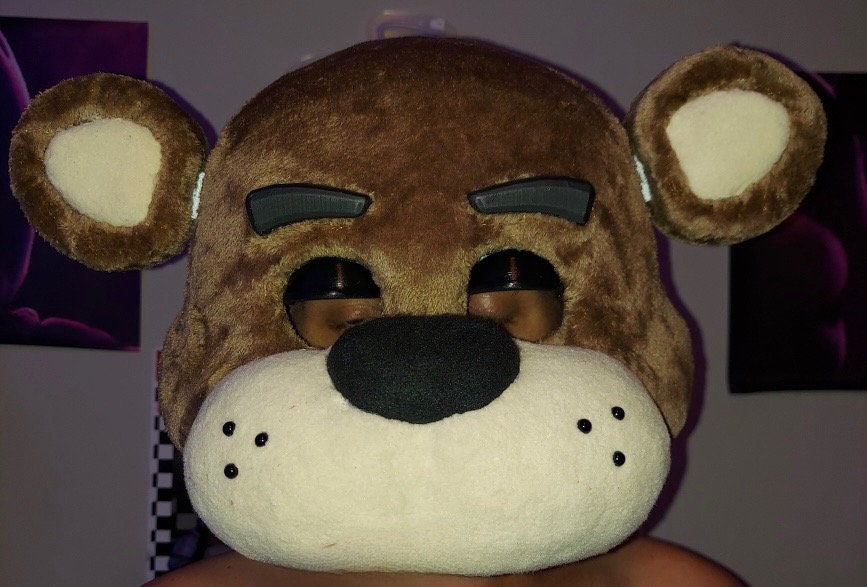 Freddy Fazbear Wearable Mask With Nose That Squeaks Adult Size - Etsy
