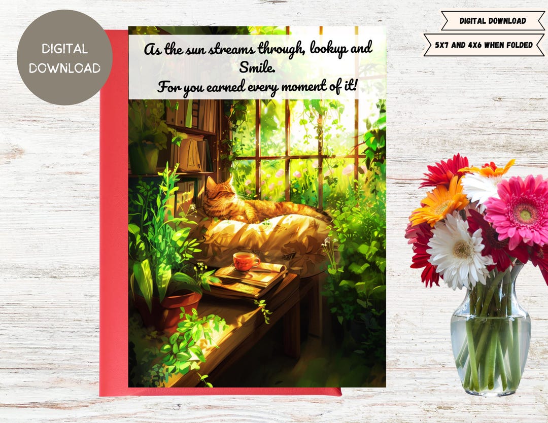 Happy Retirement Card - Cat Lounging - You Made It, Congratulations for ...