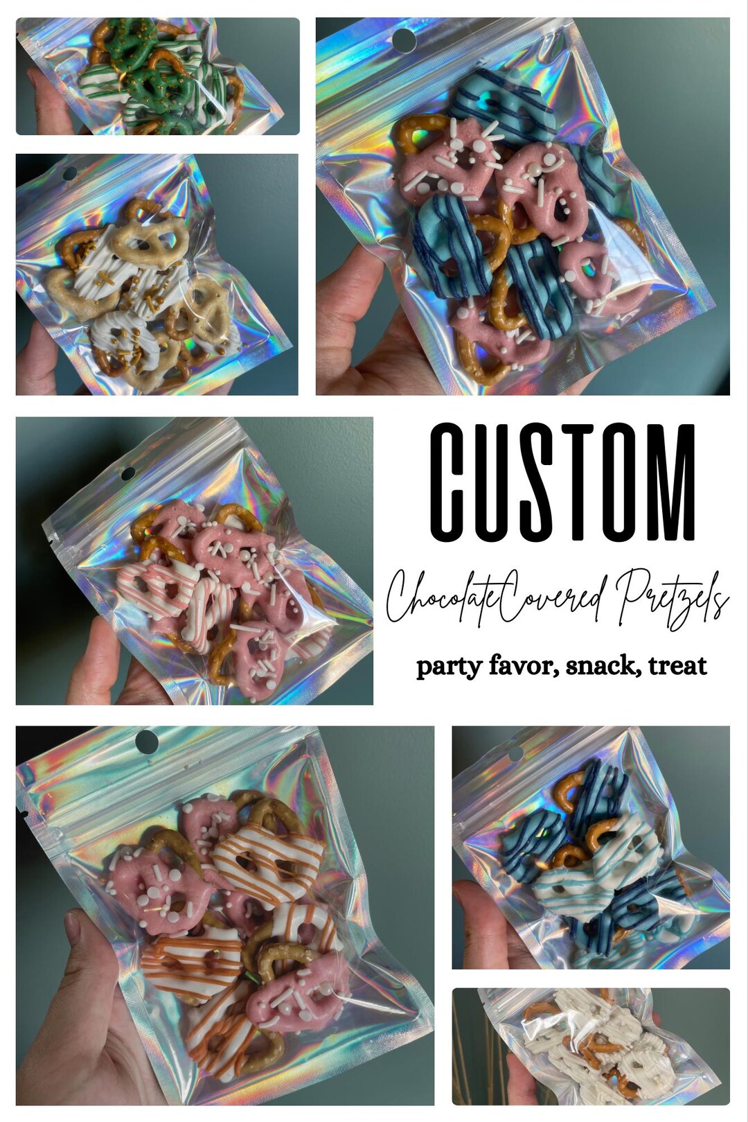 Custom Chocolate Covered Pretzels – Party Favors, Personalized Colors ...