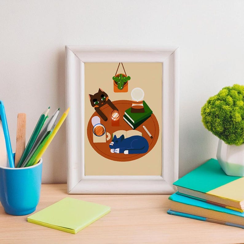 Cat Wall Art for Kids Room Decor Poster Children's Room Nursery Wall ...