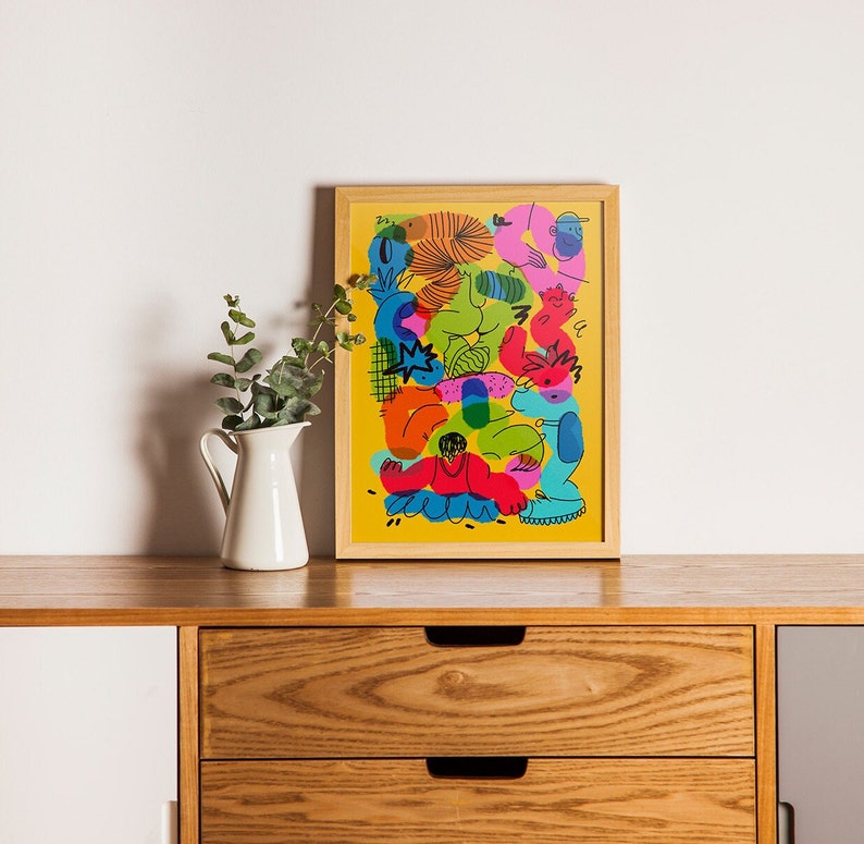 Abstract Art Colorful Artwork Maximalist Wall Art Trendy Wall Art ...