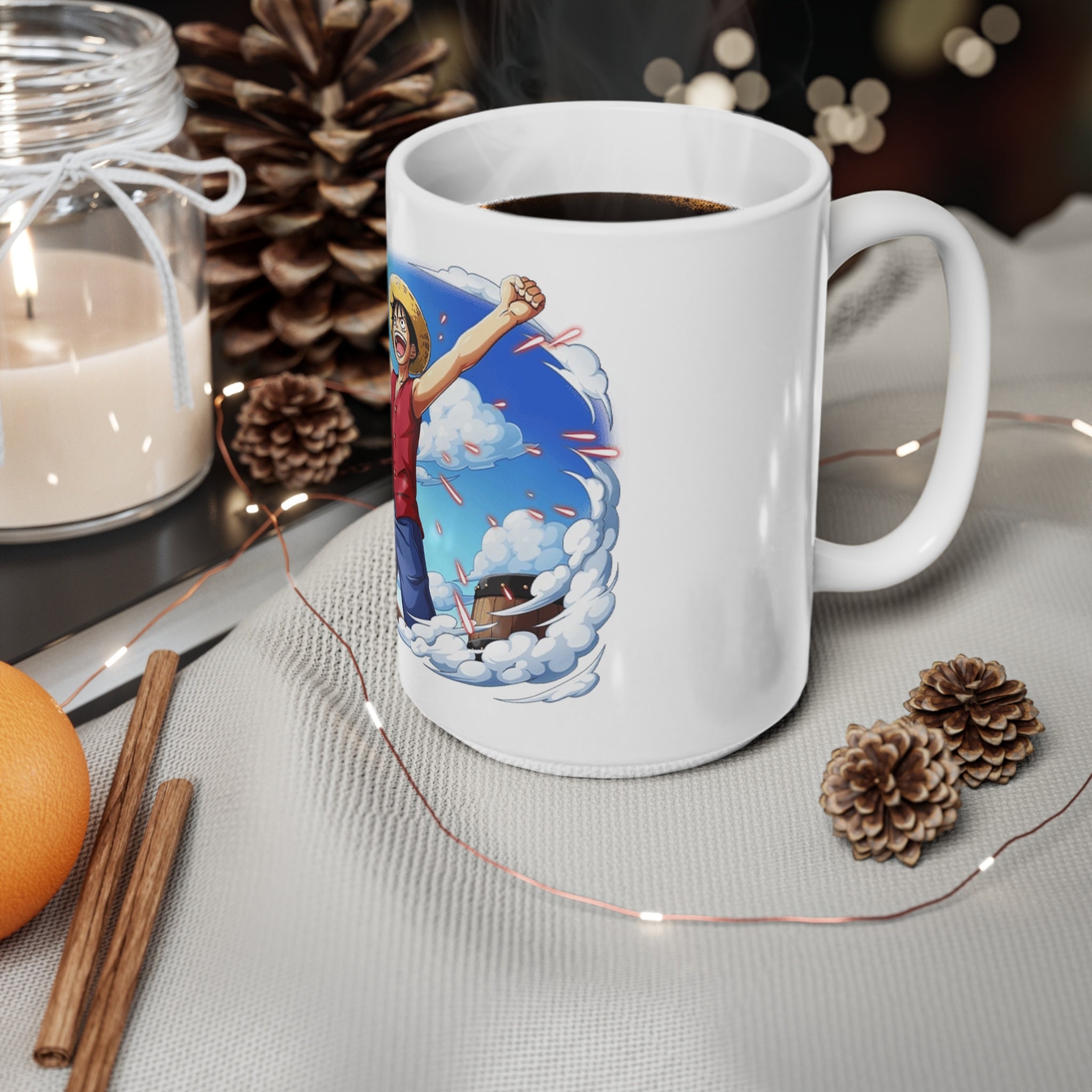 White One Piece Monkey D. Luffy Ceramic Coffee Mug - Etsy