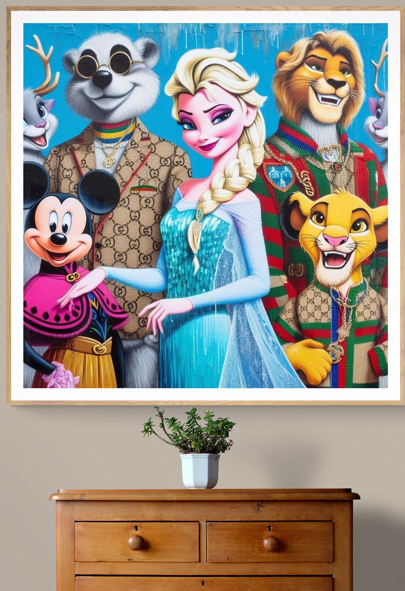 Stunning Gucci AI Art: Princess and Iconic Cartoon Character Digital ...