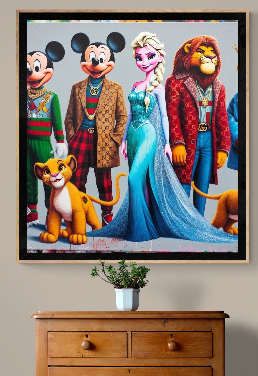 Stunning Gucci AI Art: Princess and Iconic Cartoon Character Digital ...
