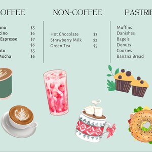 Customizable Coffee Shop Menu Template Instant Download Editable Coffee ...