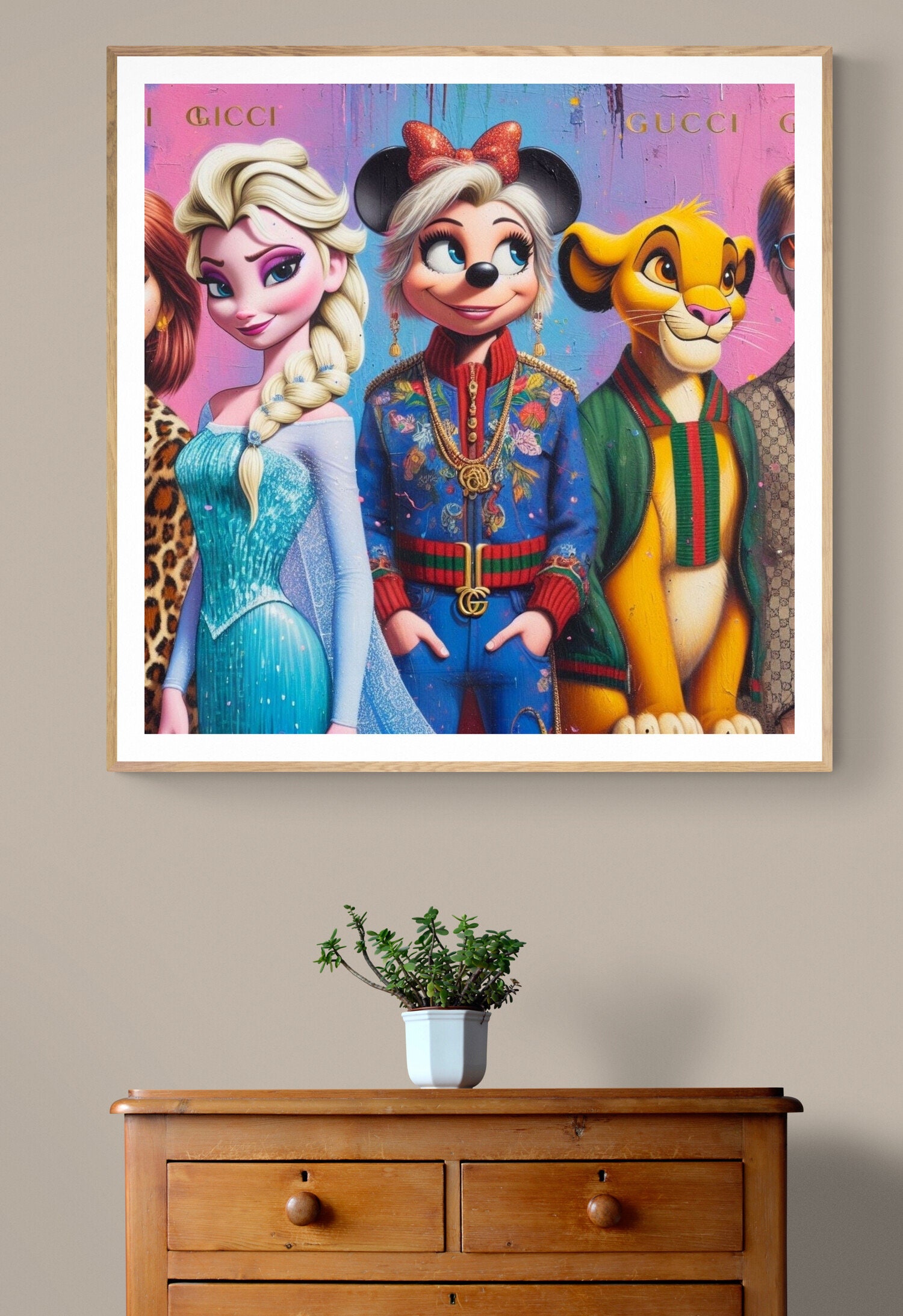 Stunning Gucci AI Art: Princess and Iconic Cartoon Character Digital ...
