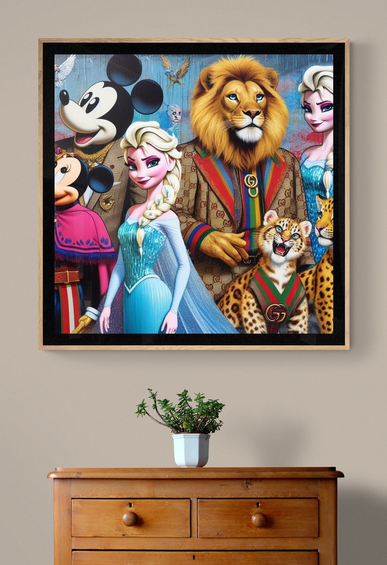 Stunning Gucci AI Art: Princess and Iconic Cartoon Character Digital ...