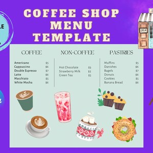 Customizable Coffee Shop Menu Template Instant Download Editable Coffee ...
