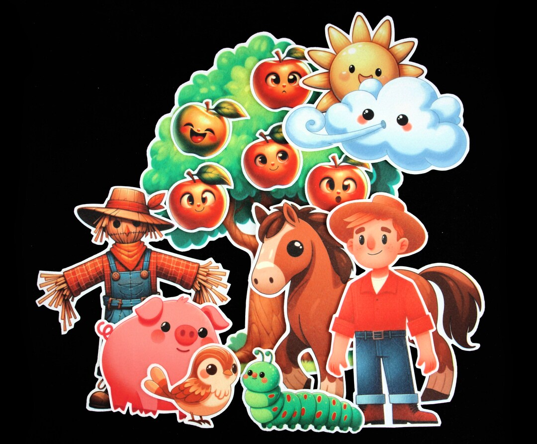 Five Little Apples Felt Board Story: Educational Flannel Set - Etsy
