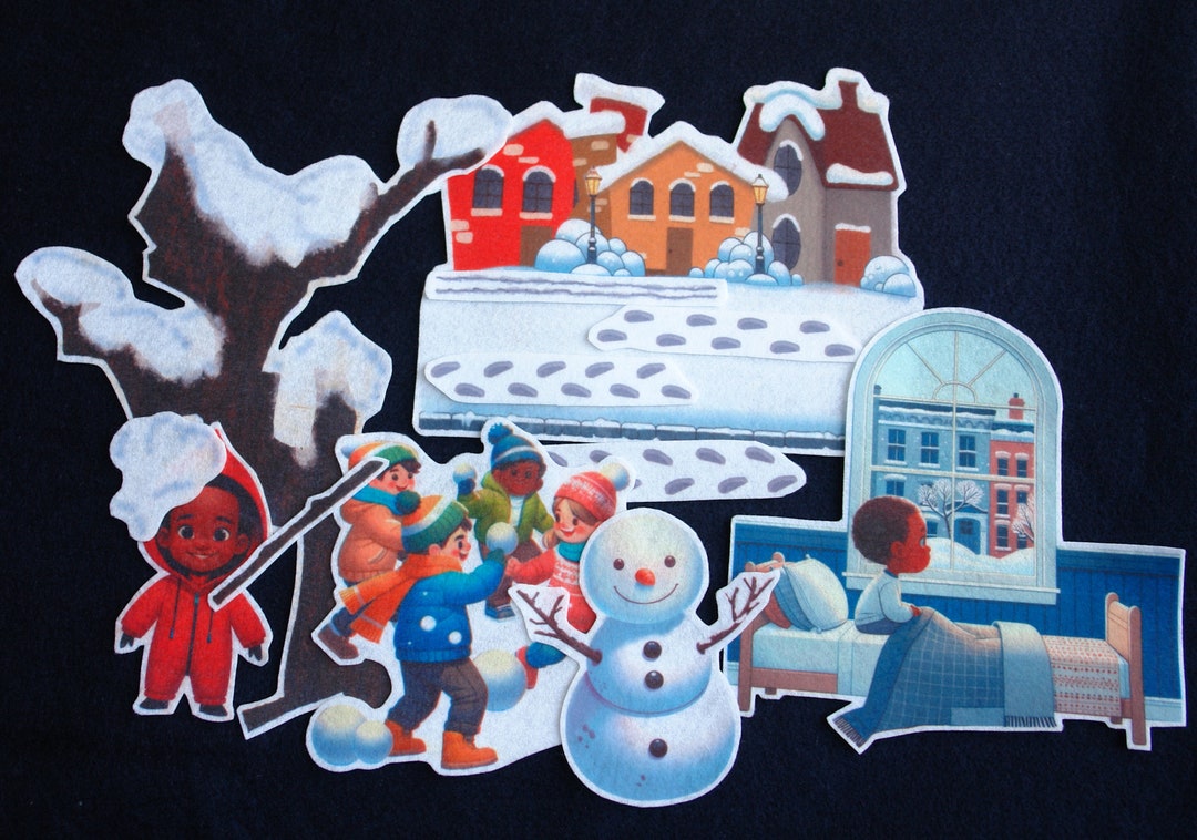 The Snowy Day Felt Board Story: Educational Flannel Activity Set - Etsy