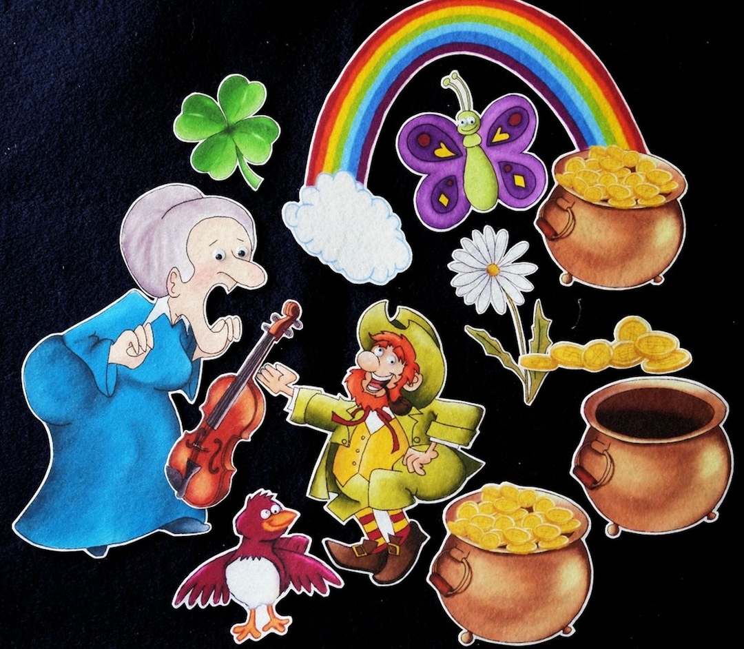 Old Lady Swallowed Clover Felt Board Story: St Patrick's Day Education ...