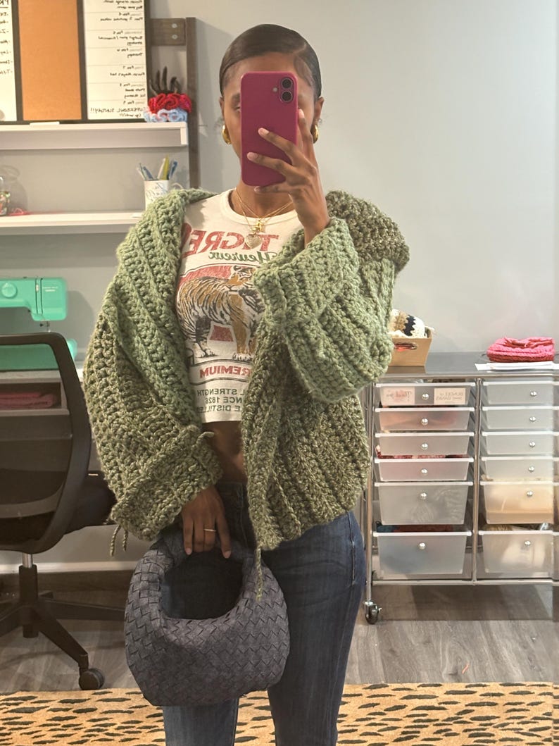 Chunky Hooded Cardigan Pattern - Etsy