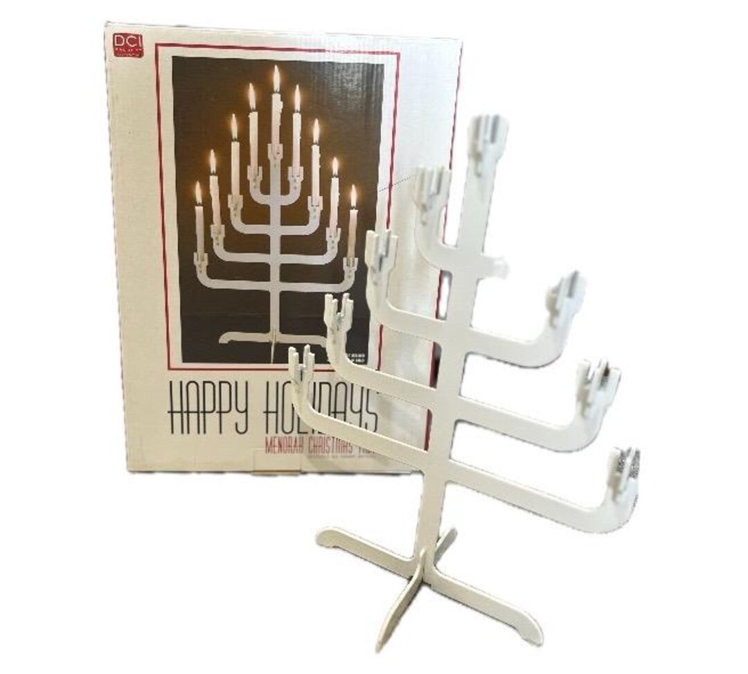 Happy Holidays Menorah Christmas Tree 13" Tall - Etsy