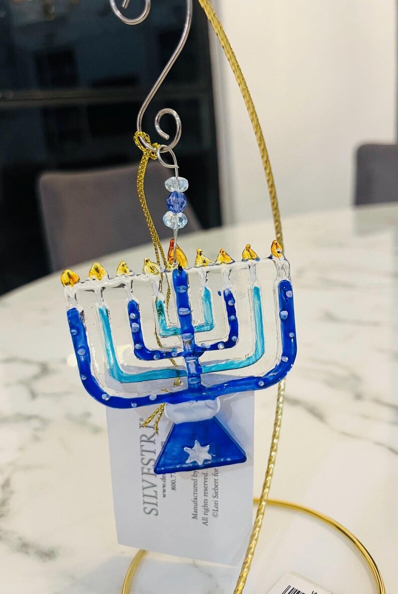 Dichroic Glass Menorah Ornamnet - Etsy