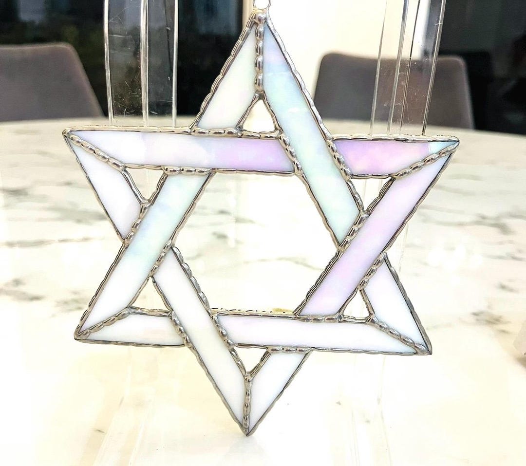 Stained Glass Star of David Hanging Wall Decor. - Etsy