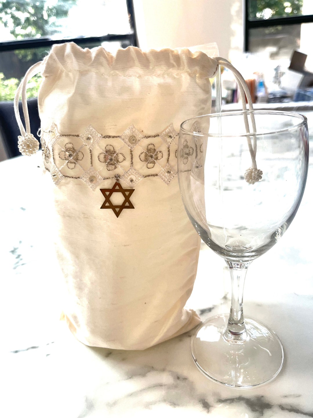 Jewish Wedding Pouch With Chuppah Glass - Etsy