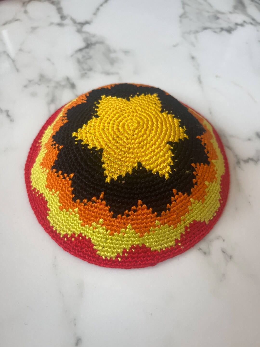 Knit Kippah With Yellow Star - Etsy