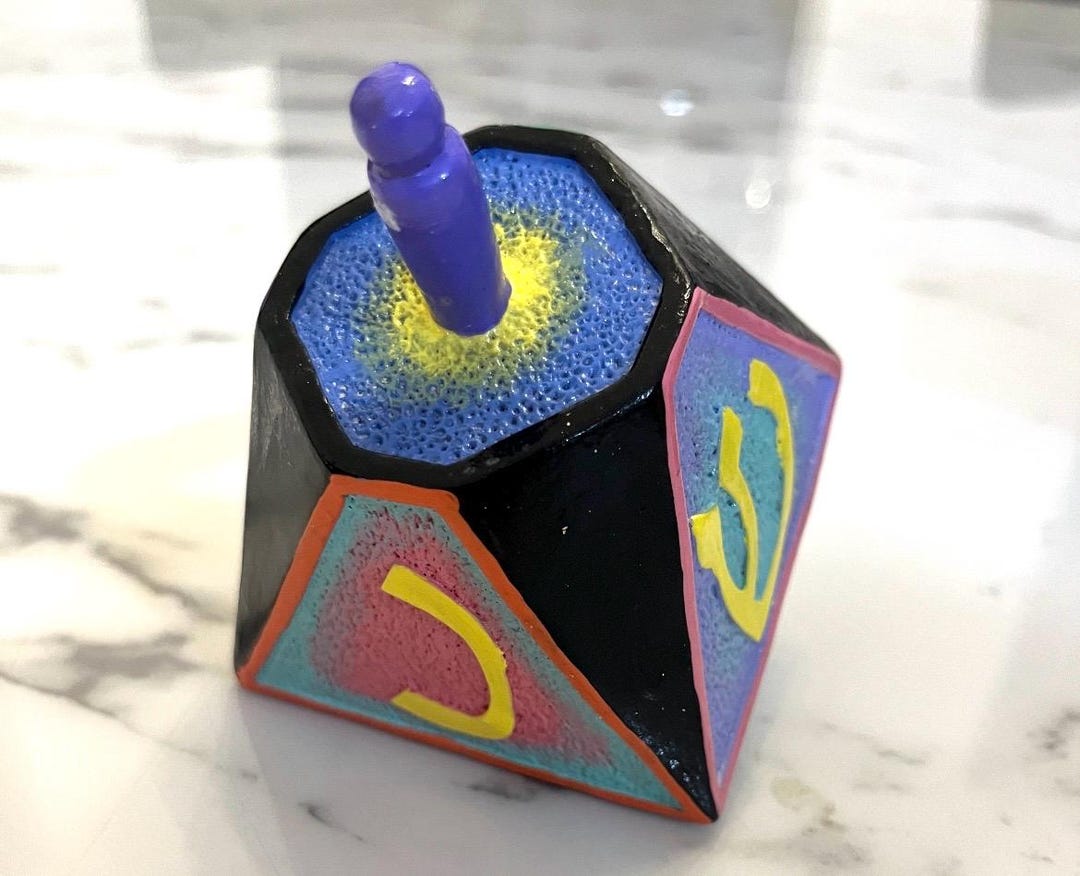 Large Multi-color Clay Dreidel - Etsy