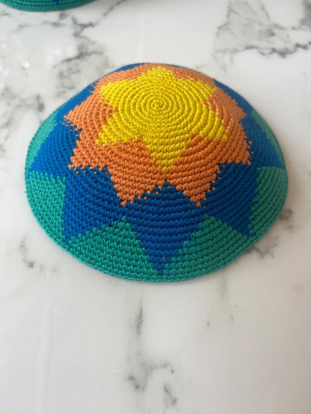Multicolor Knit Kippah With Star of David Detail - Etsy