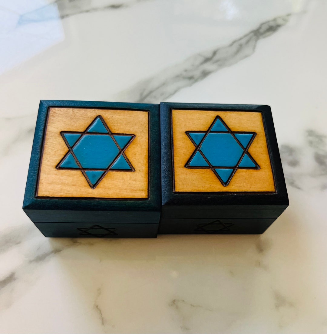Set of 2 Star of David Wooden Boxes - Etsy