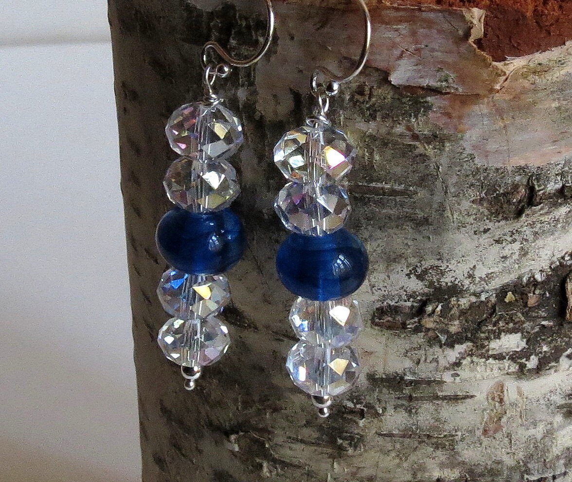 Dangle Handmade Earrings With Lots of Sparkle in Vintage - Etsy