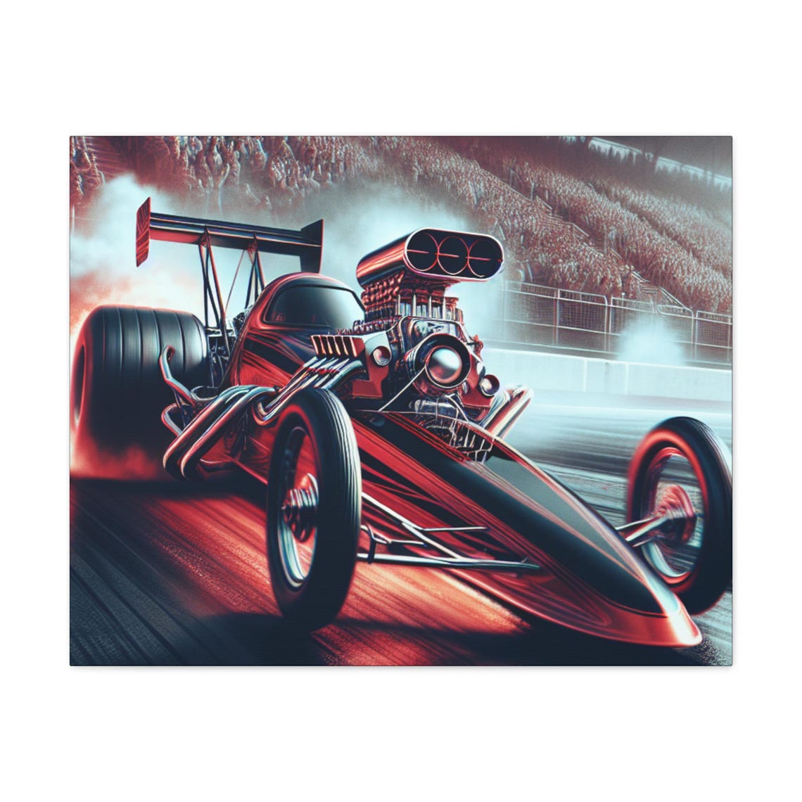 Racing Dragster Canvas, Red Race Car Wall Art, Speed Racing Home Decor ...