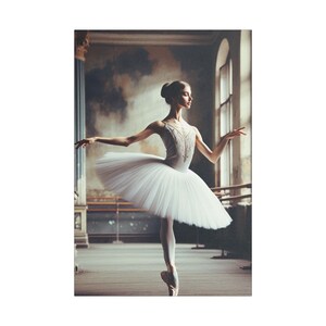 Canvas Wall Art, Ballerina Pose Design, Stretched Satin Canvas Print ...