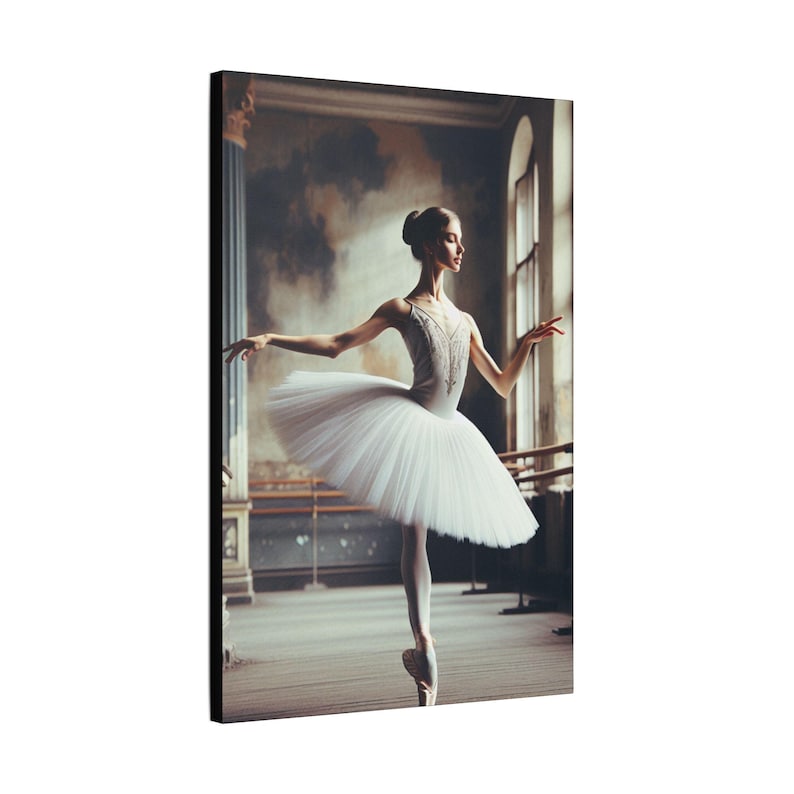 Canvas Wall Art, Ballerina Pose Design, Stretched Satin Canvas Print ...