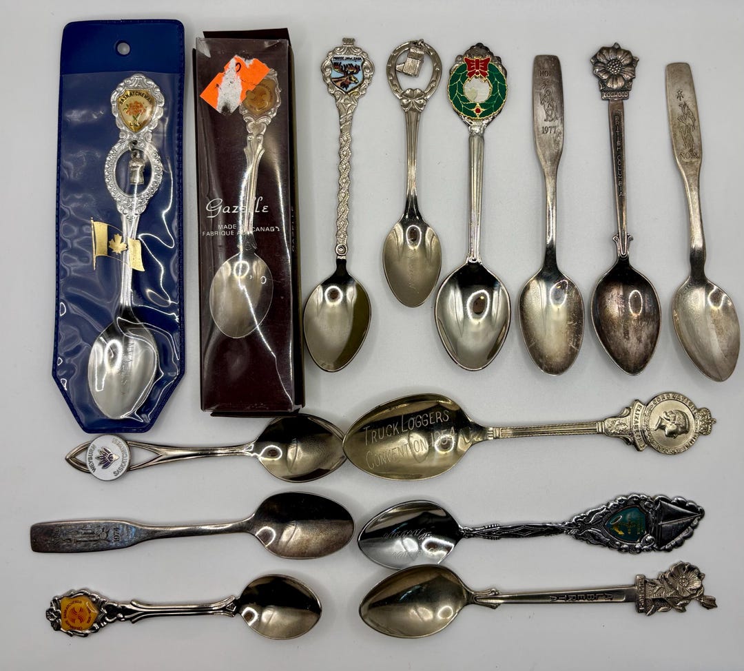 Vintage Canada Souvenir Spoon Set – Saskatchewan, Alberta, British ...