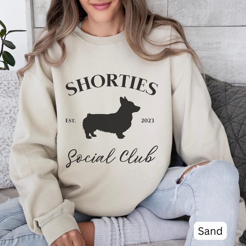 Personalized Corgi Sweatshirt With Custom Dog Name Sleeve, Corgi Mom ...