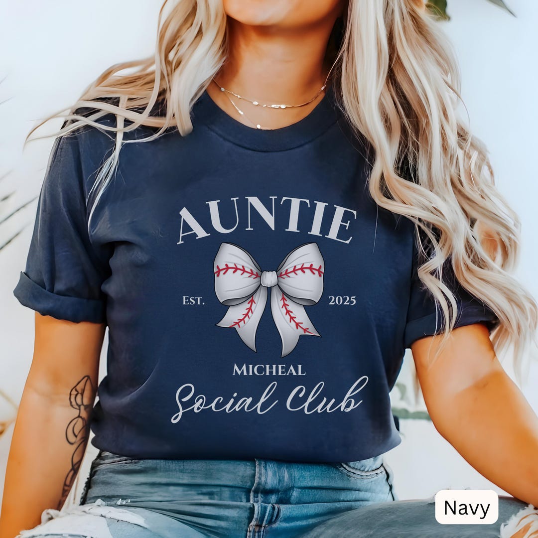 Baseball Auntie Social Club Shirt, Custom Aunt T-shirt, Gift for ...