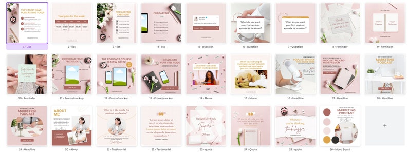 25 Essential IG Template Posts Canva Editable Digital Planner | Master ...