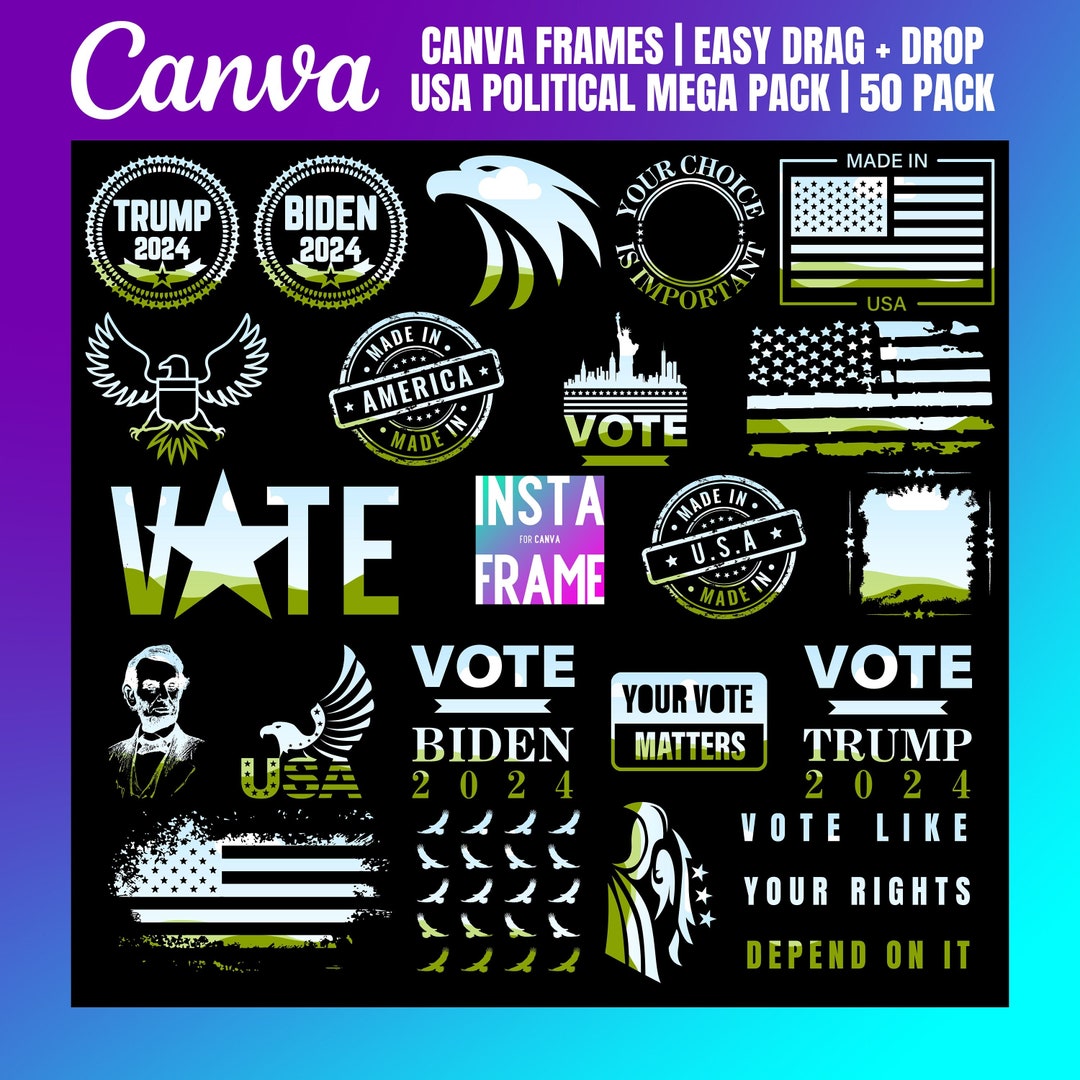 American Political Canva Frames Campaign Candidate Templates Patriotic ...