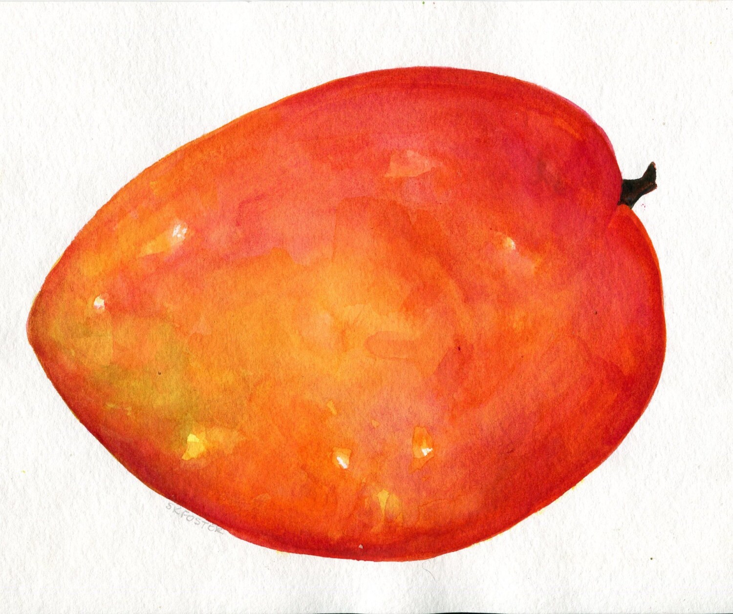 Mango watercolor Painting Original 8 x 10 tropical fruit art | Etsy