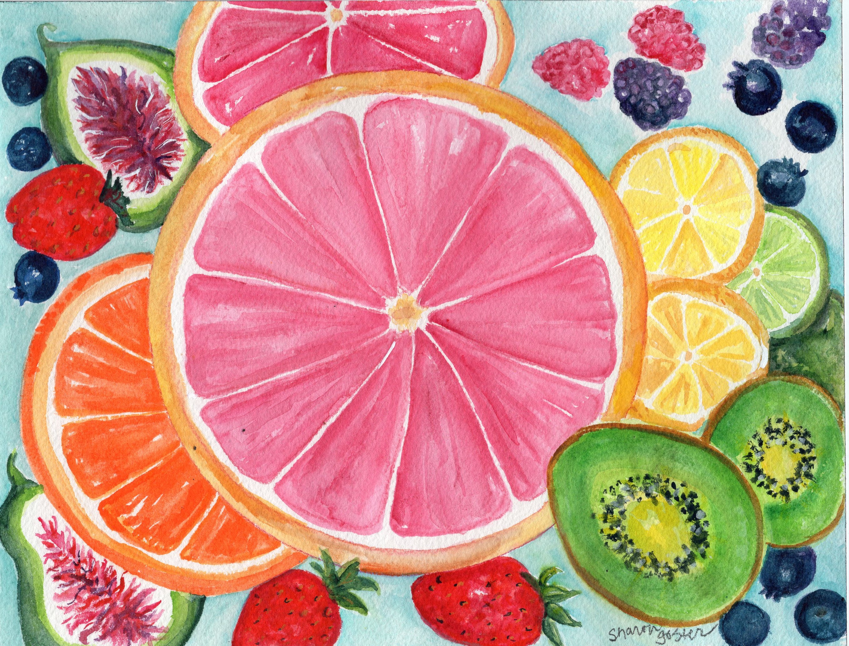 Watercolor Paintings Of Fruit
