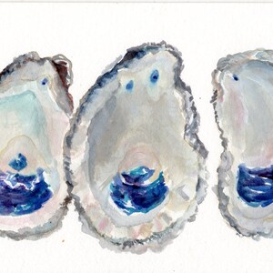 Original Oysters Shells Watercolor Painting 5 x 7 Coastal | Etsy