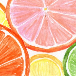 Colorful Citrus Fruit Art Original Watercolor Painting 4x6 for ...
