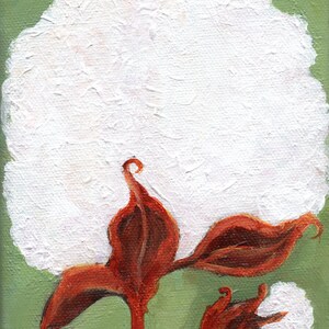 Original Cotton Boll Acrylic Painting on 5x7 Stretched Canvas ...