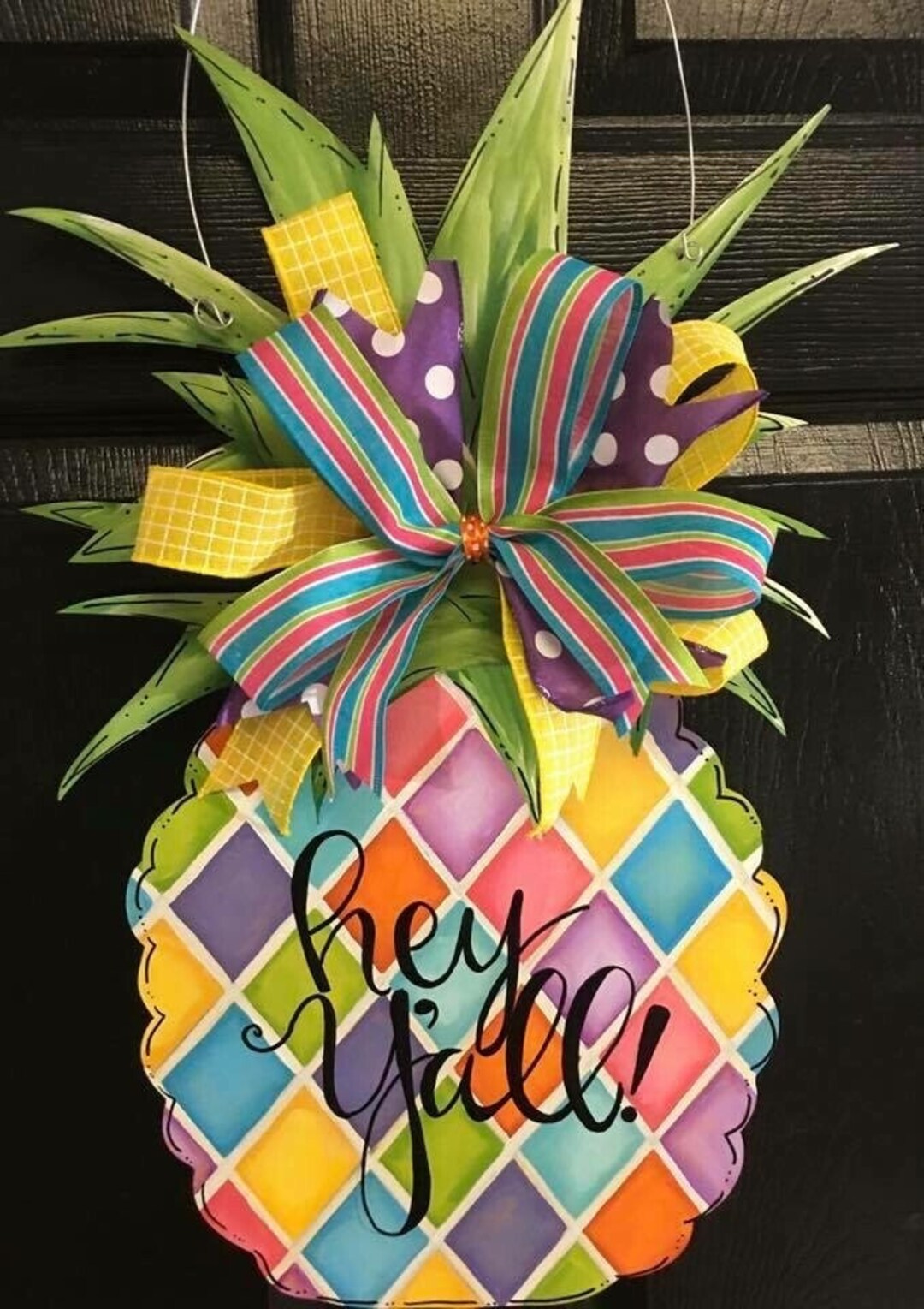 Summer Pineapple Door Hanger - Etsy